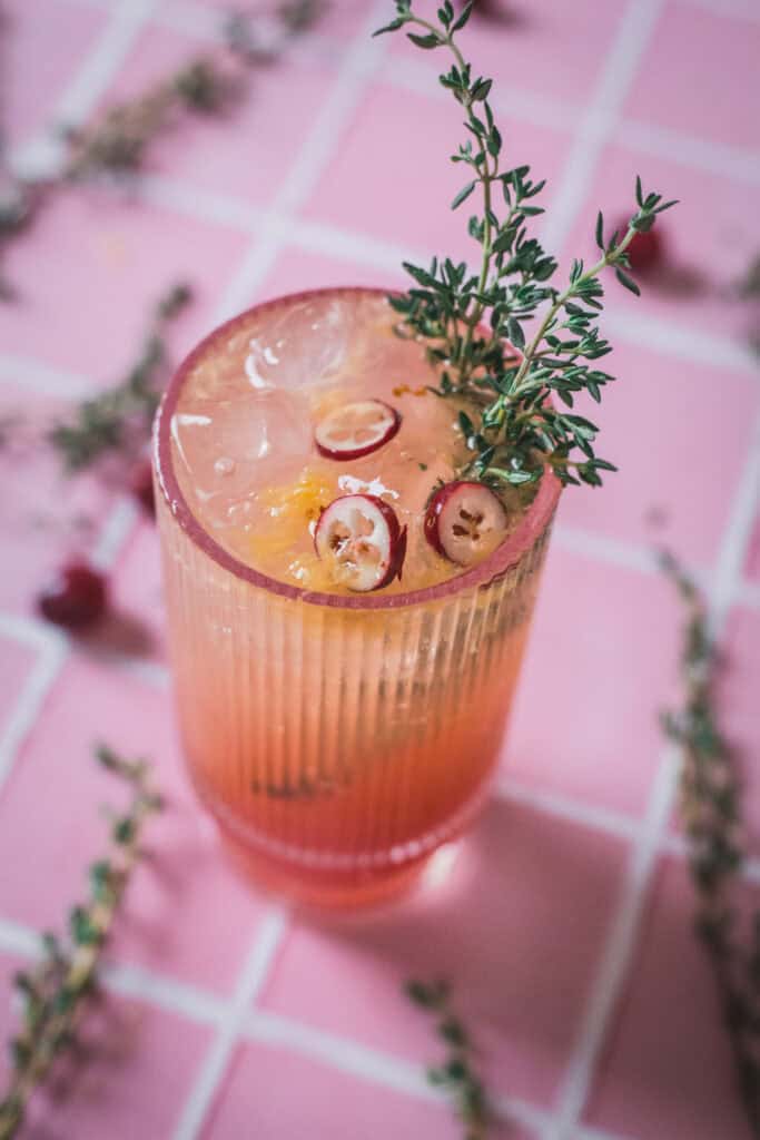 Thyme Cranberry Orange Mocktail