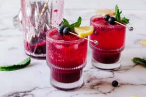 Blueberry Mojito Mocktail with Fresh Blueberries
