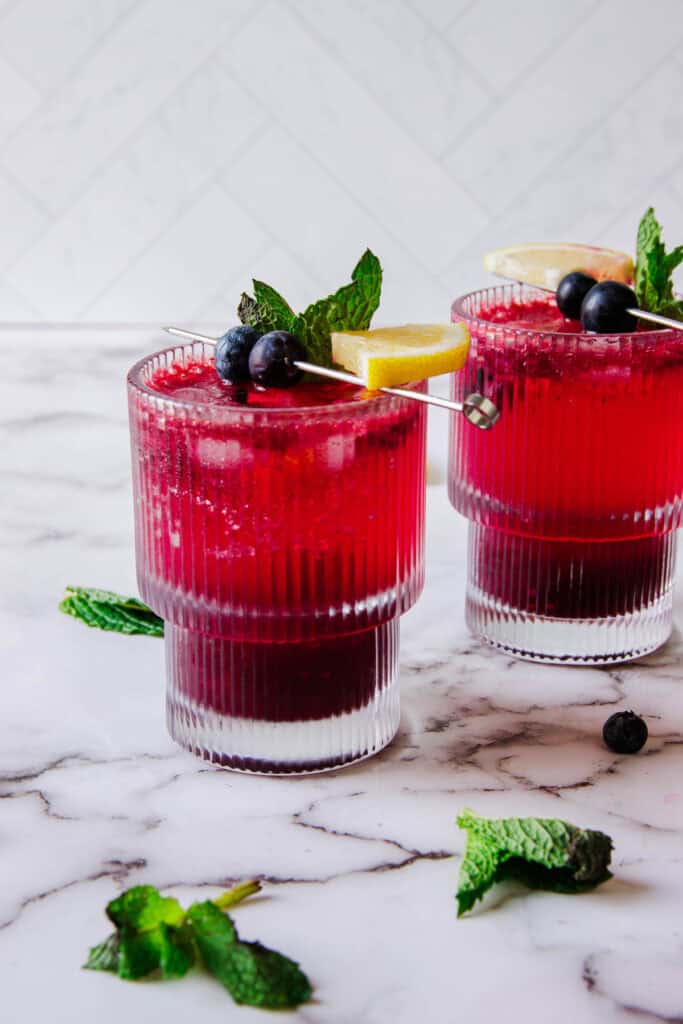 Blueberry Mojito Mocktail with Fresh Blueberries